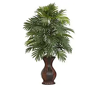 NEARLY NATURAL Areca Palm W/urn Silk Plant - One-color