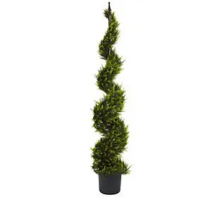NEARLY NATURAL 5' Cypress Spiral Tree By - One-color