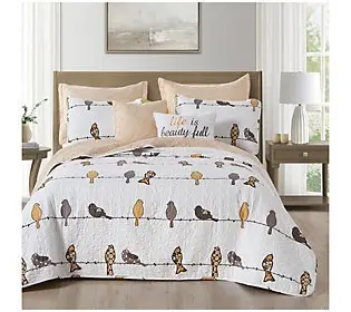LUSH DECOR Rowley Birds Reversible Quilt King