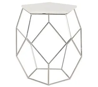 SAFAVIEH Modern Pentagon Marble Top Side Table - One-color