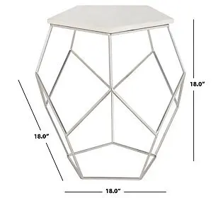 SAFAVIEH Modern Pentagon Marble Top Side Table