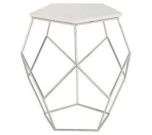 SAFAVIEH Modern Pentagon Marble Top Side Table
