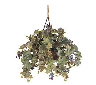 NEARLY NATURAL Grape Leaf Hanging Basket Plant By - One-color