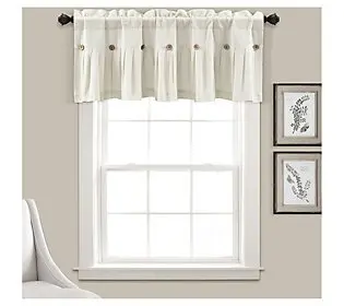 LUSH DECOR Linen Button Valance Single 84' X 18' + 2' L Ush Decor - One-color