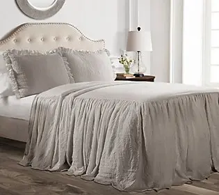 LUSH DECOR Ruffle Skirt Bedspread 3pc Set Cal King By - One-color