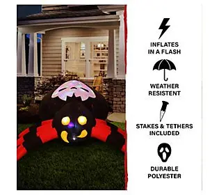 HAUNTED HILL FARM 6' Inflatable Black And Red S Ider