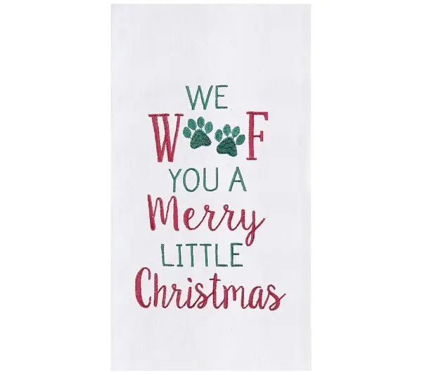 C&F HOME Merry Woofmas Flour Sack Towel Set Of 2 - One-color