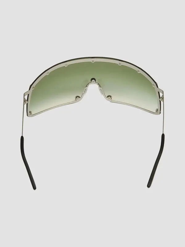 Rick Owens Mirrored Shield Sunglasses - Silver Green