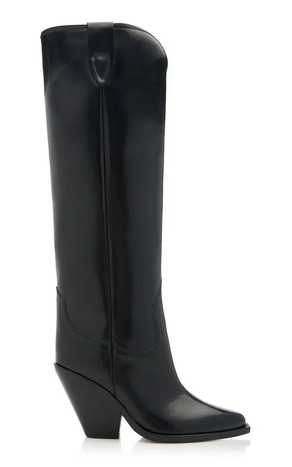 Isabel Marant Étoile Lomero Leather Knee Boots - Black