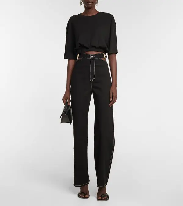 DION LEE Wide-leg Cutout Jeans
