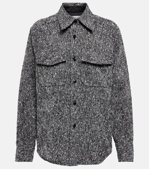 Victoria Beckham Bouclé Utility Shirt - Black