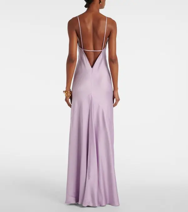 Victoria Beckham Satin Gown - Purple