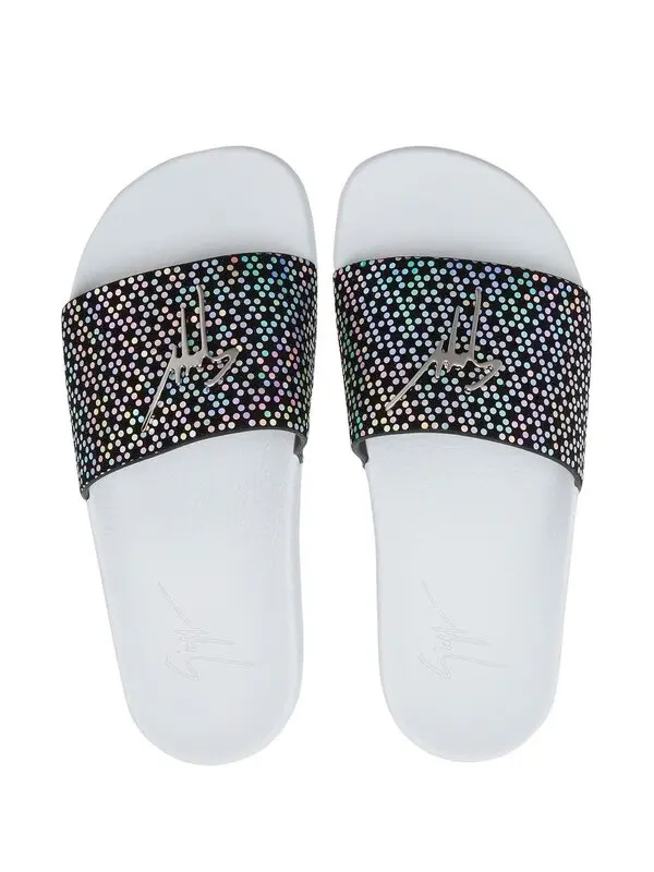 GIUSEPPE ZANOTTI Brett Polka Dot Slides - Black
