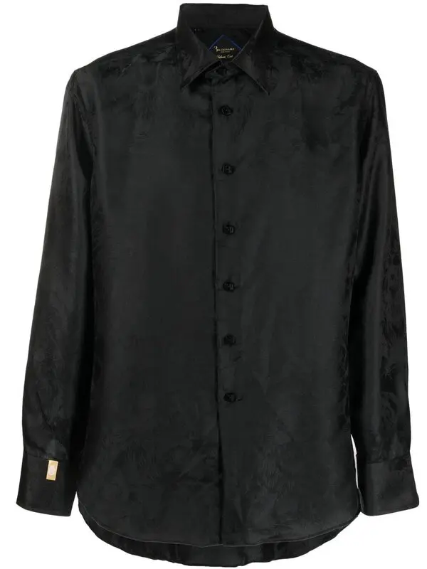BILLIONAIRE Silver Cut Long-sleeved Shirt
