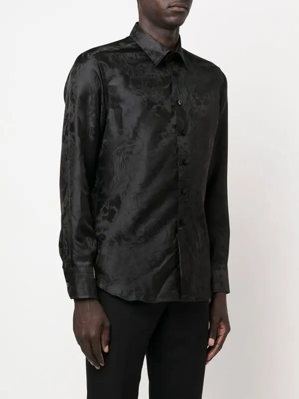 BILLIONAIRE Silver Cut Long-sleeved Shirt