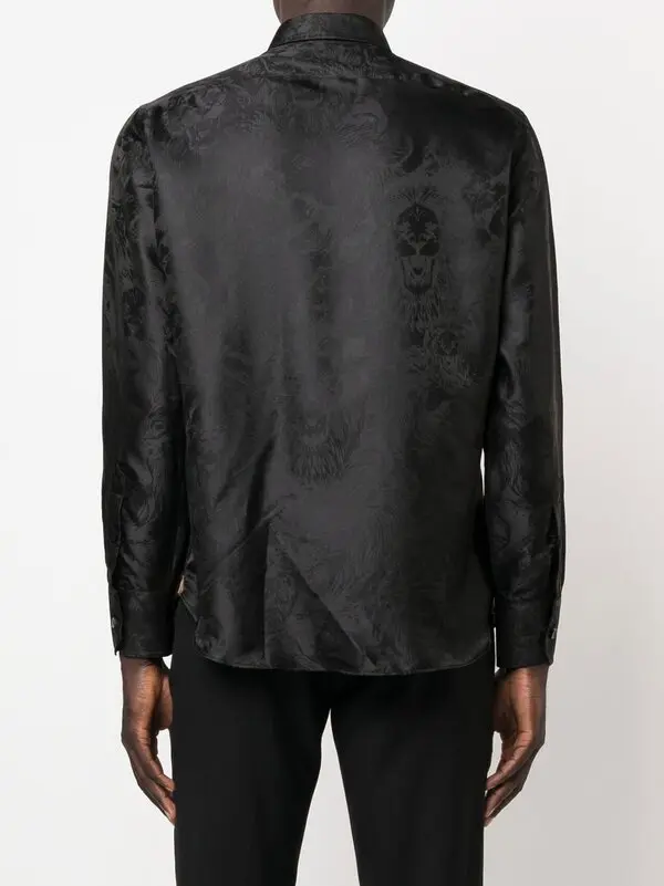 BILLIONAIRE Silver Cut Long-sleeved Shirt