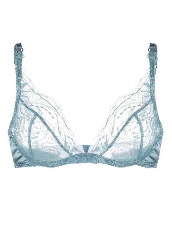 FLEUR OF ENGLAND Lace Plunge Bra - Blue
