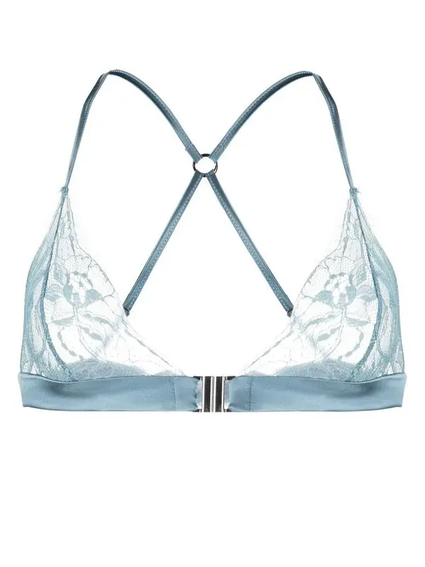 FLEUR OF ENGLAND Boudoir Lace Bra - Blue