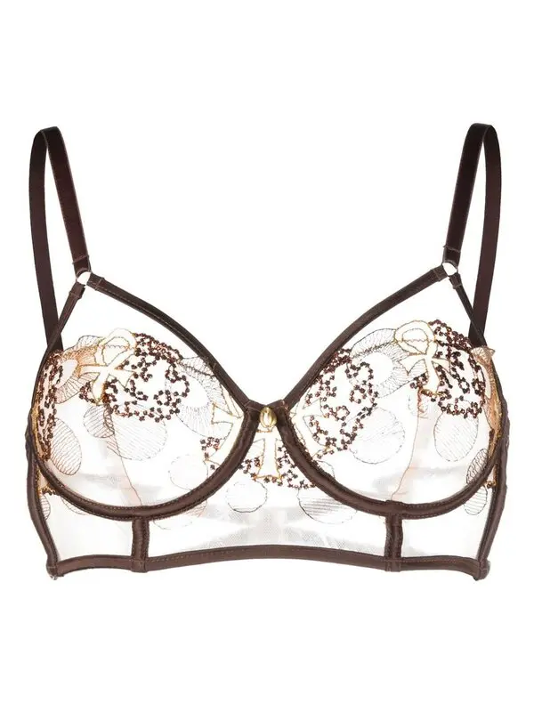 IHUOMA Divine Feminine Longline Bra - Brown