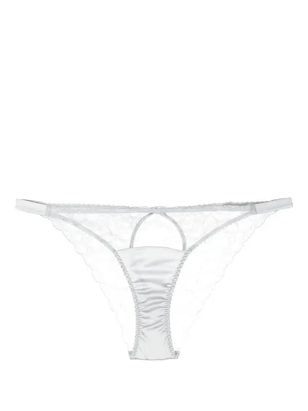 FLEUR OF ENGLAND Sigrid Ouvert Lace Briefs - Grey