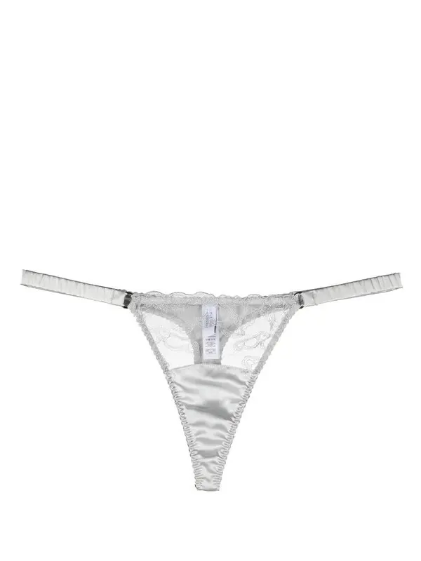 FLEUR OF ENGLAND Sigrid Lace Thong - Grey