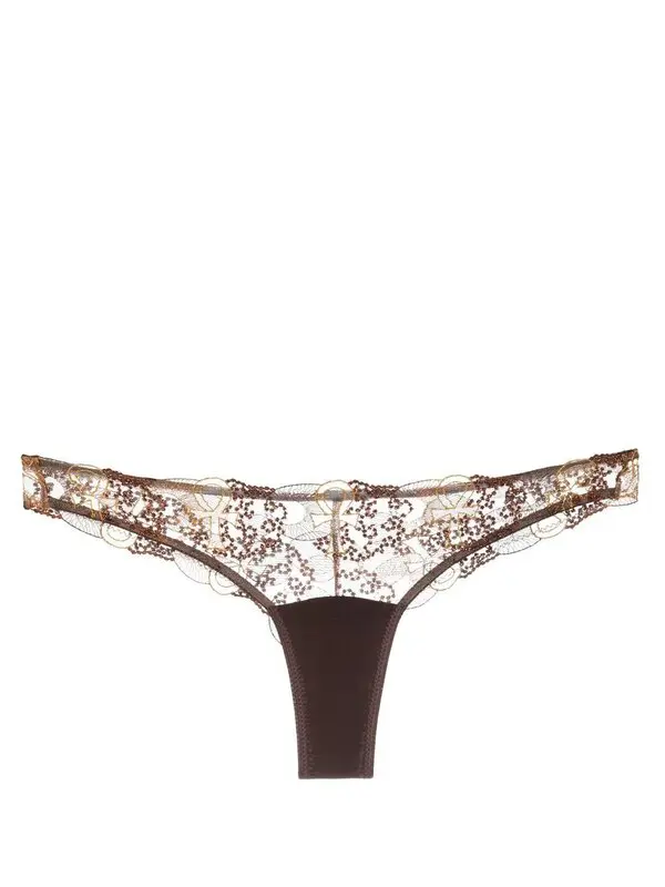 IHUOMA Divine Feminine Embroidery Briefs - Brown