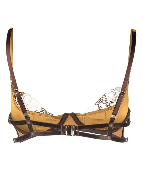 IHUOMA Embroidery Quarter-cup Bra