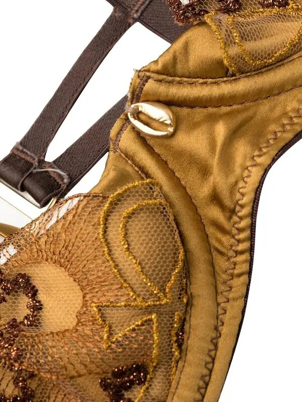IHUOMA Embroidery Quarter-cup Bra