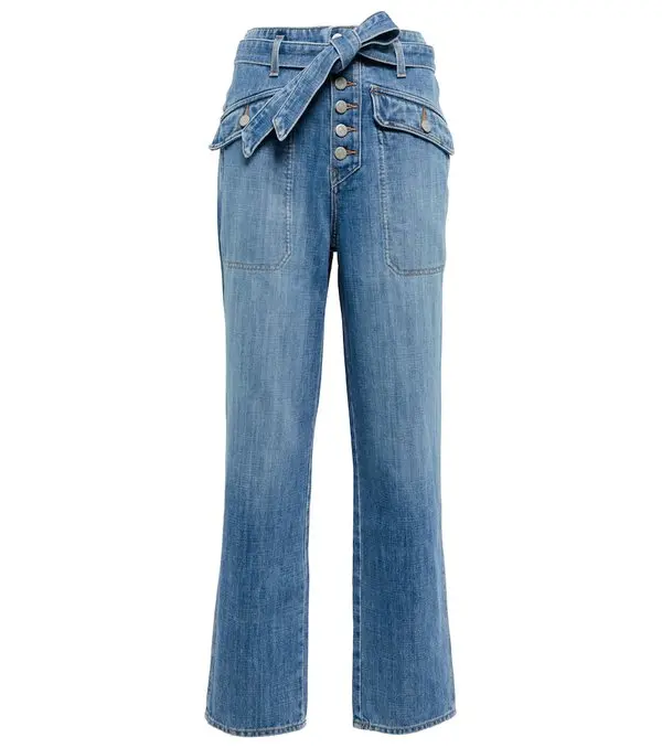 Veronica Beard Rinley High-rise Cropped Jeans - Blue