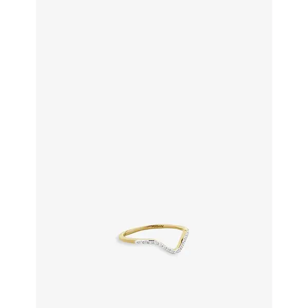Monica Vinader Riva Diamond Wishbone Ring - Gold