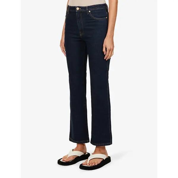 JOSEPH Duke Flared Cropped Stretch-cotton Jeans