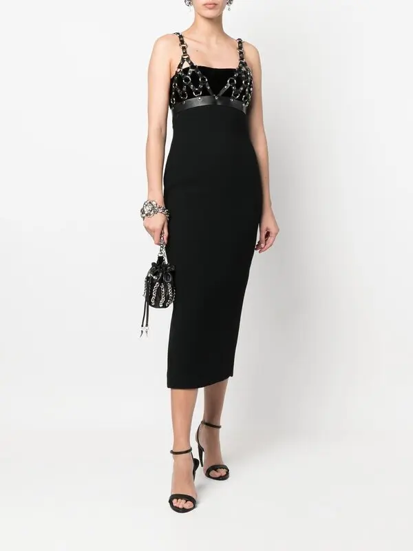Roberto Cavalli Leather Harness Cropped Top