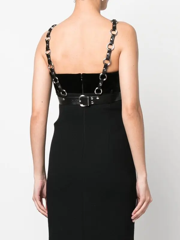 Roberto Cavalli Leather Harness Cropped Top