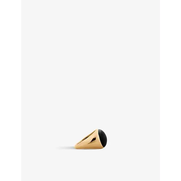 Monica Vinader X Kate Young 18ct Yellow -plated Vermeil Sterling Silver And Onyx Ring - Black
