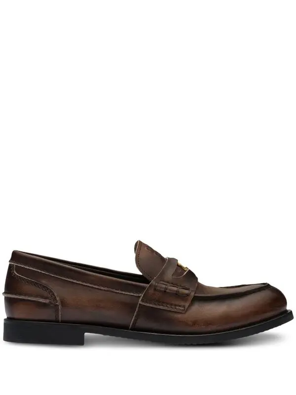 Miu Miu Leather Penny Loafers