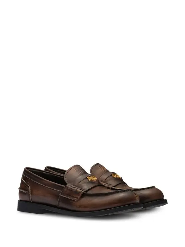 Miu Miu Leather Penny Loafers