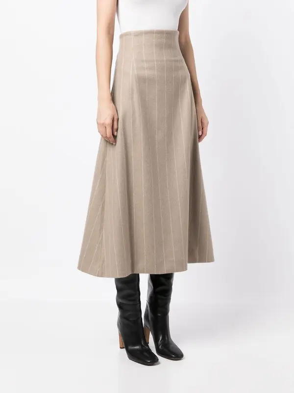 LITKOVSKA Pinstriped A-line Skirt