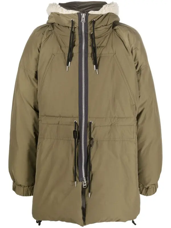 Sacai Hooded Padded Coat - Green