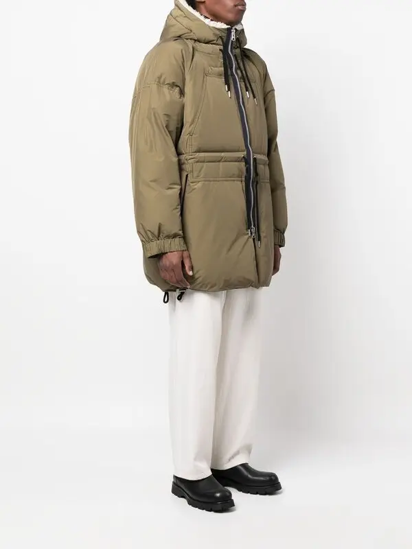 Sacai Hooded Padded Coat - Green