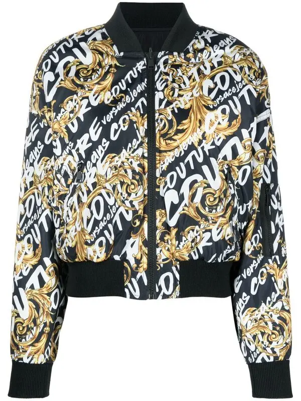 Versace Logo-print Reversible Bomber Jacket
