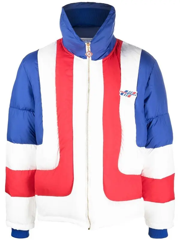 Casablanca Colour-block Puffer Jacket - White