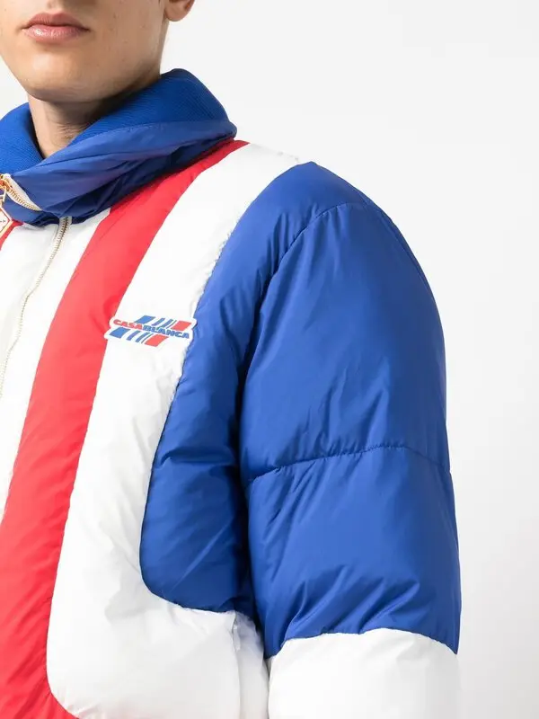 Casablanca Colour-block Puffer Jacket - White