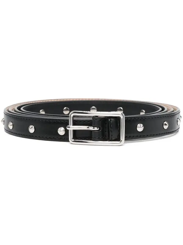 Alexander McQueen Long Studded Belt - Black