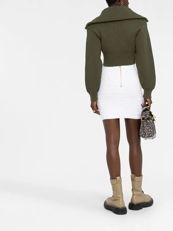 Balmain Fitted Tweed Mini Skirt
