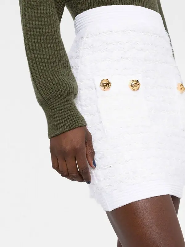 Balmain Fitted Tweed Mini Skirt