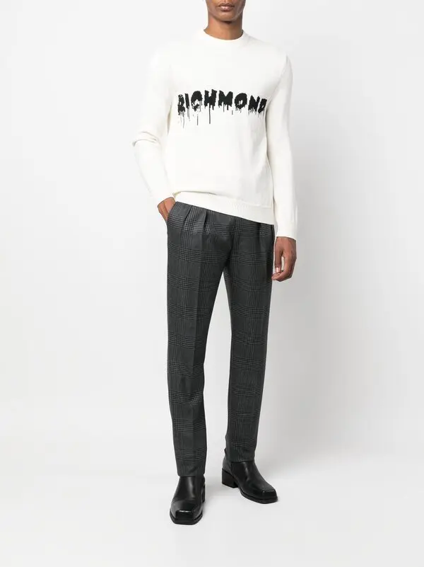 John Richmond Intarsia-knit Logo Jumper
