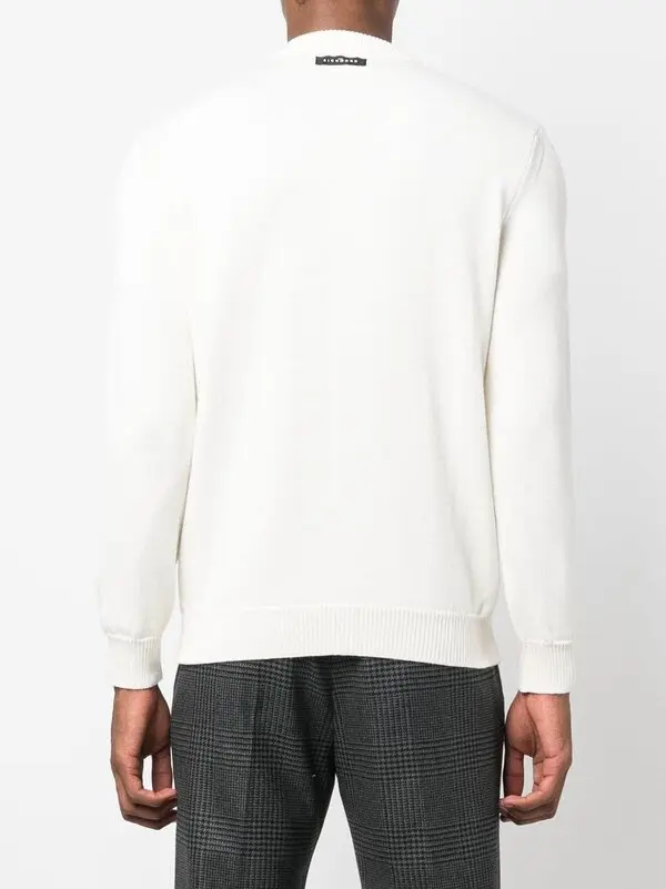 John Richmond Intarsia-knit Logo Jumper