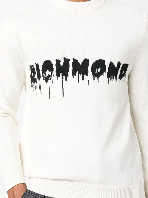 John Richmond Intarsia-knit Logo Jumper