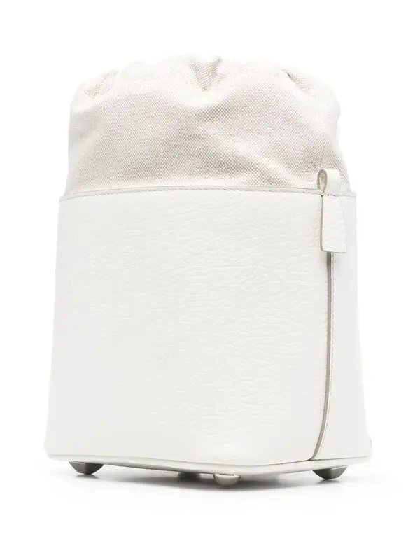 MAISON MARGIELA 5ac Small Leather Bucket Bag - White