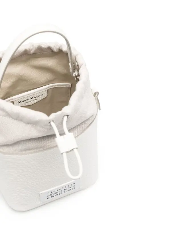 MAISON MARGIELA 5ac Small Leather Bucket Bag - White
